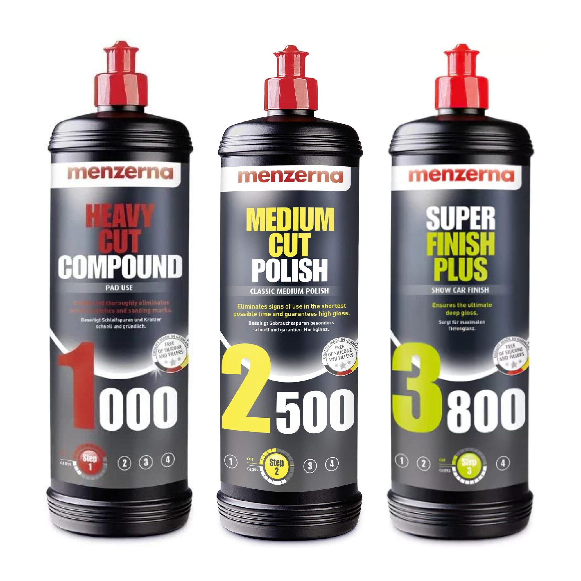 Kit De Polissage Menzerna 1000 Cut, 2500 Medium, 3800 Polish 1 Lt ...