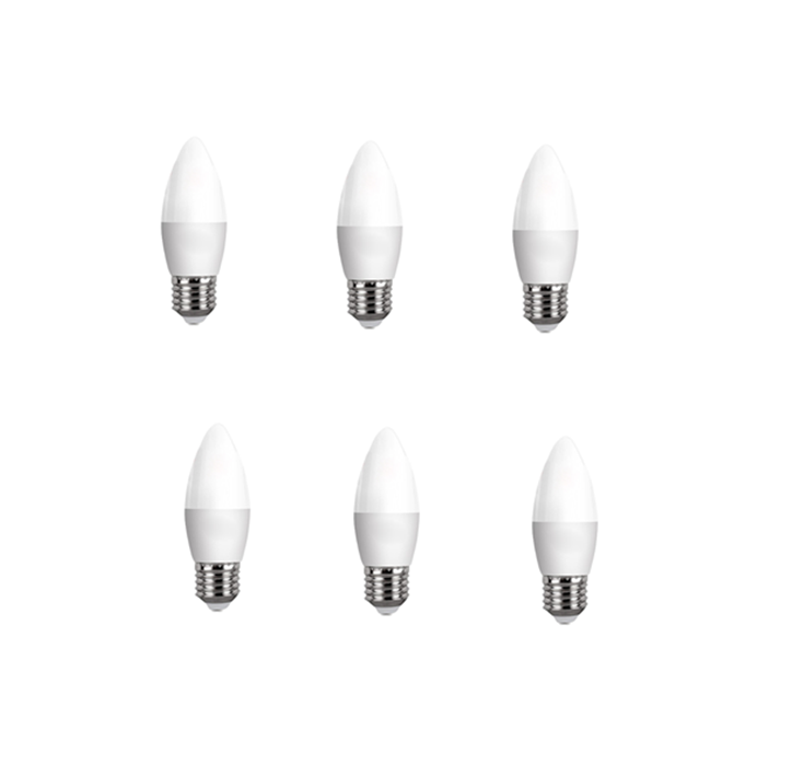 Lighting pack de 6 ampoules LED E14 format flamme, 5W, blanc chaud ...