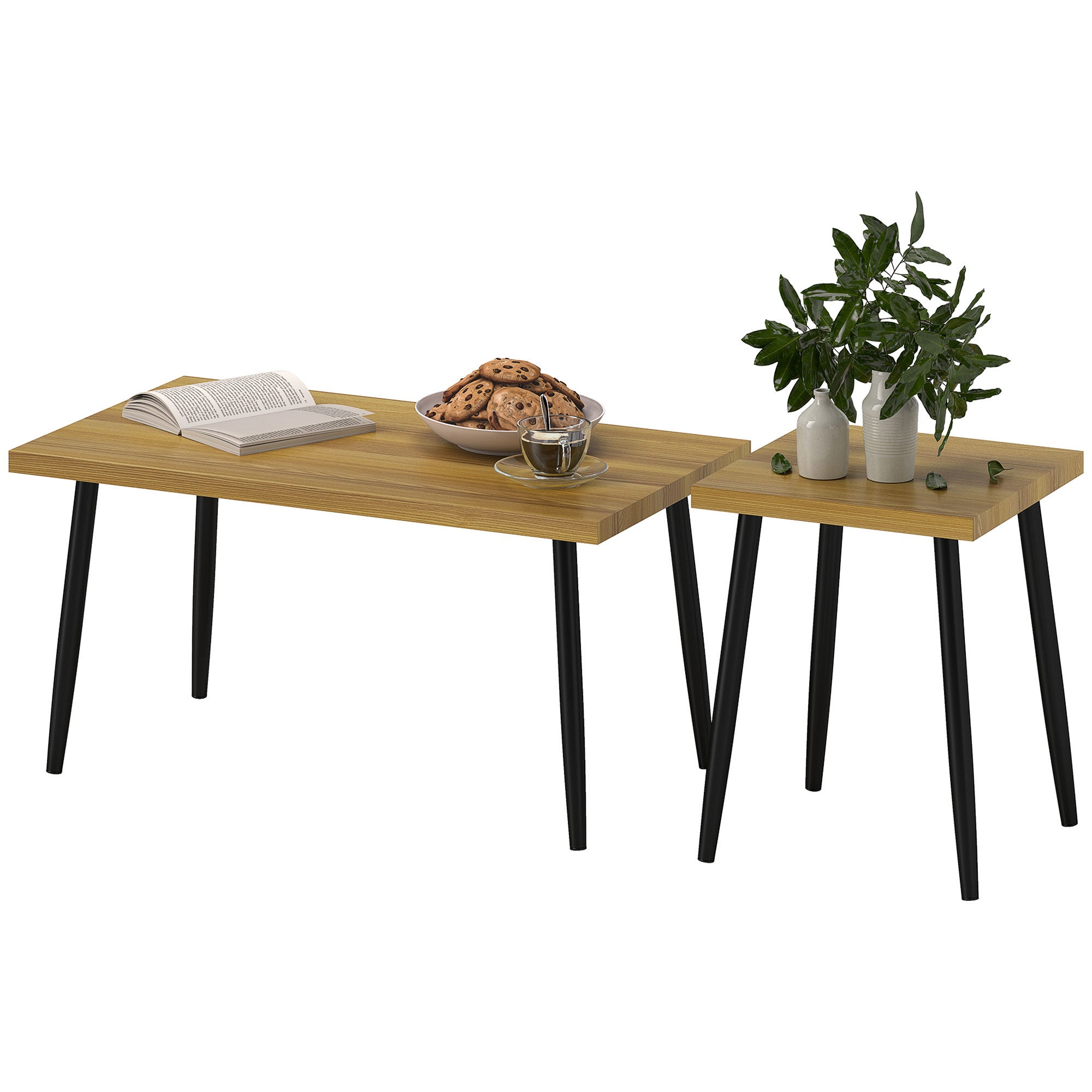 Ensemble de 2 tables basses, une grande et une petite, avec structure ...