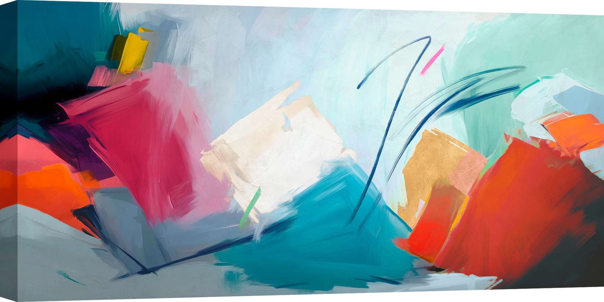 Tableau abstrait sur toile - Sonne Taylor - Colorful Sound #1 - 100x50 ...