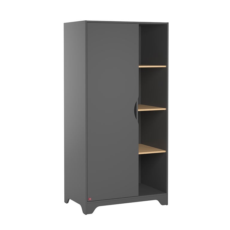 Armoire 1 porte Leaf Gris et bois | Leroy Merlin