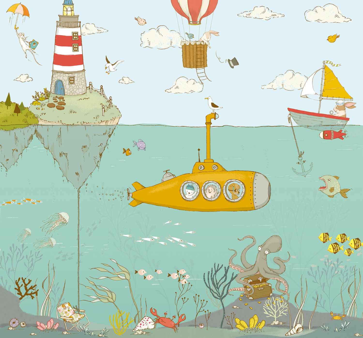 Fotomural el mundo submarino multi color - 300 x 280 cm - Komar | Leroy ...