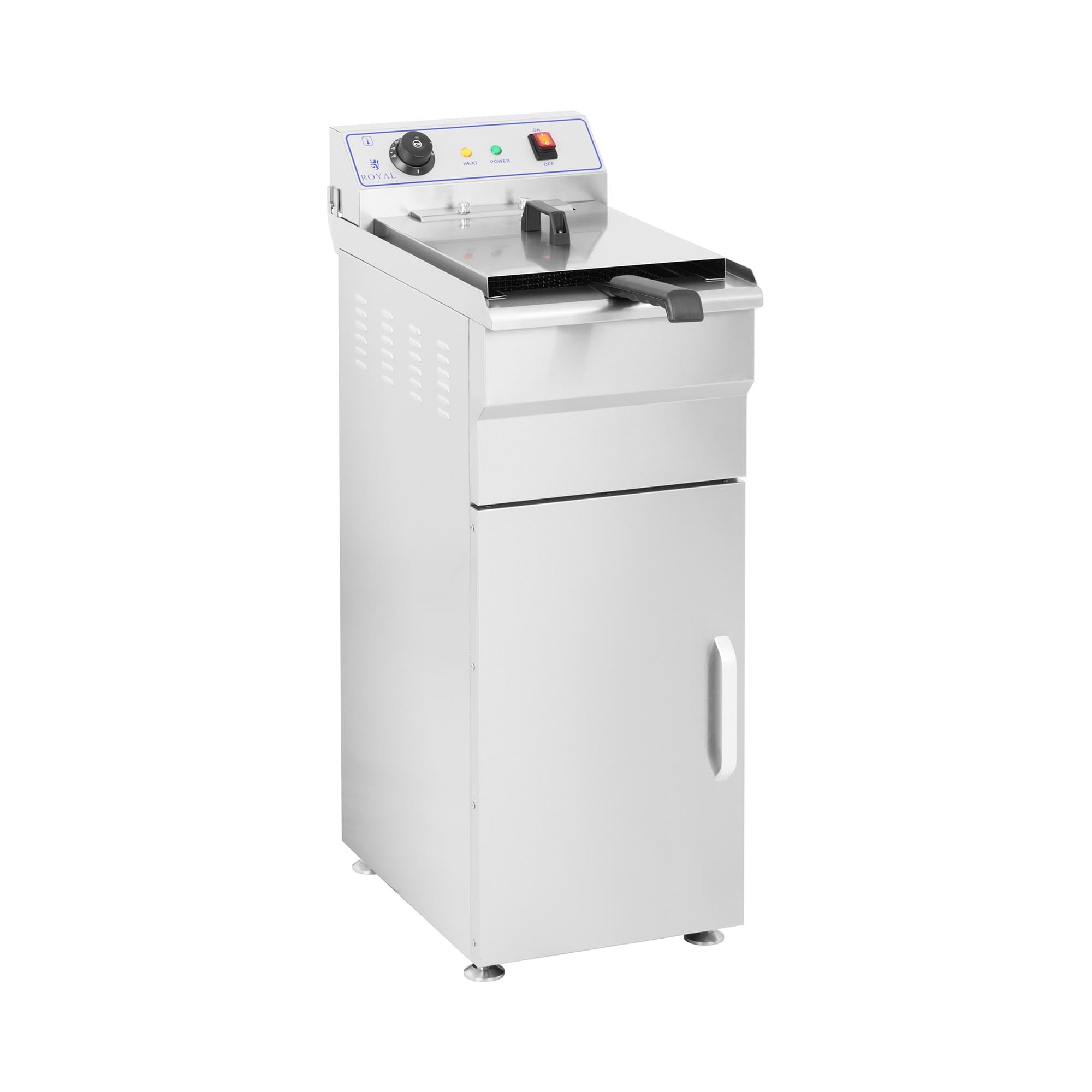 Royal Catering 16L 6000W 400V 60-200 C Deep Fryer with Base Cabinet 34 ...