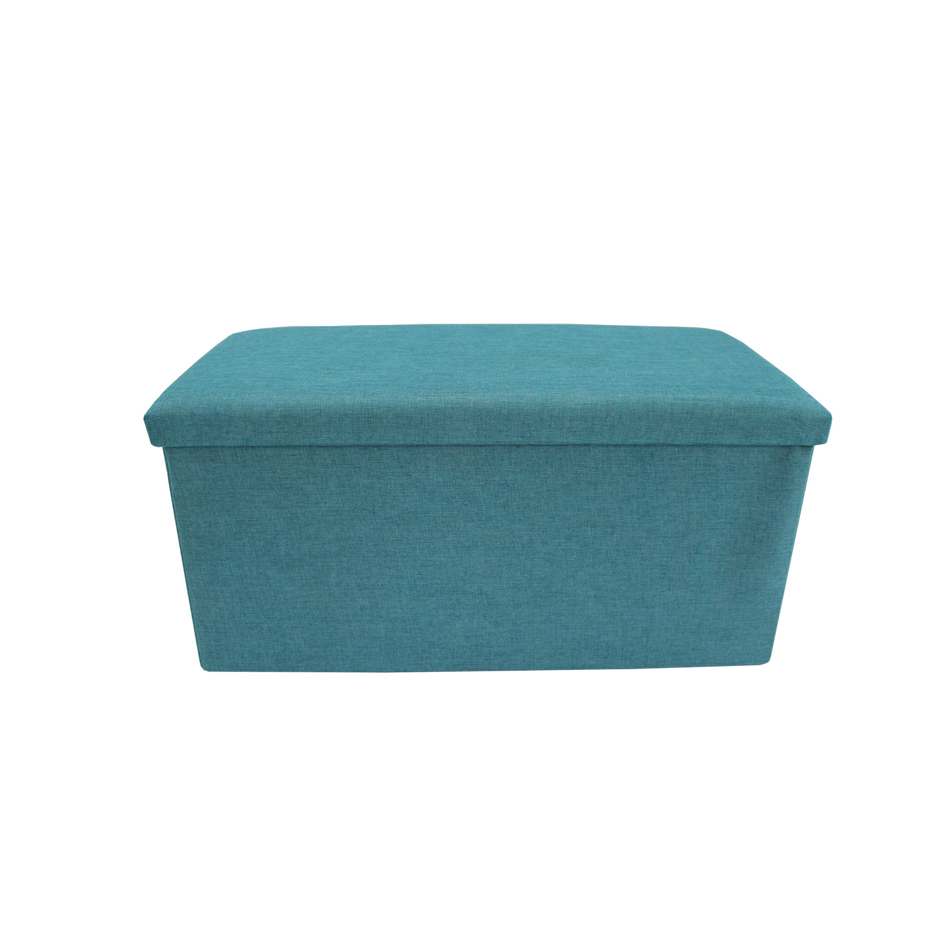 Rebecca Mobili Puff Rectangular Pouf Portaobjectos Azúl Turquesa 38x76x38 | Leroy Merlin