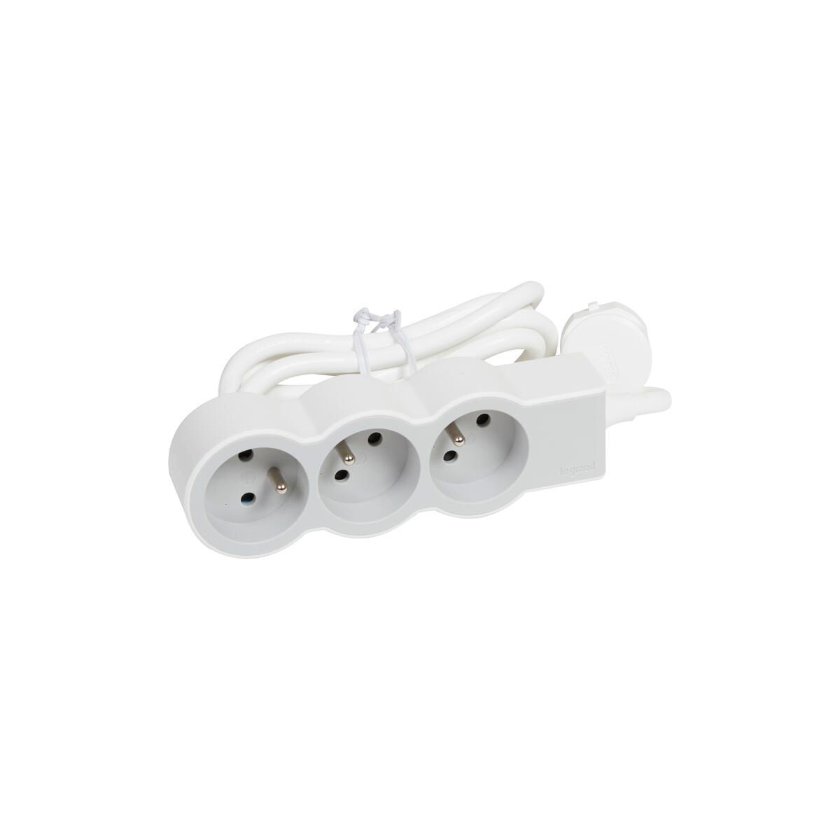Regleta compacta con cable, 3 tomas, blanca | Leroy Merlin