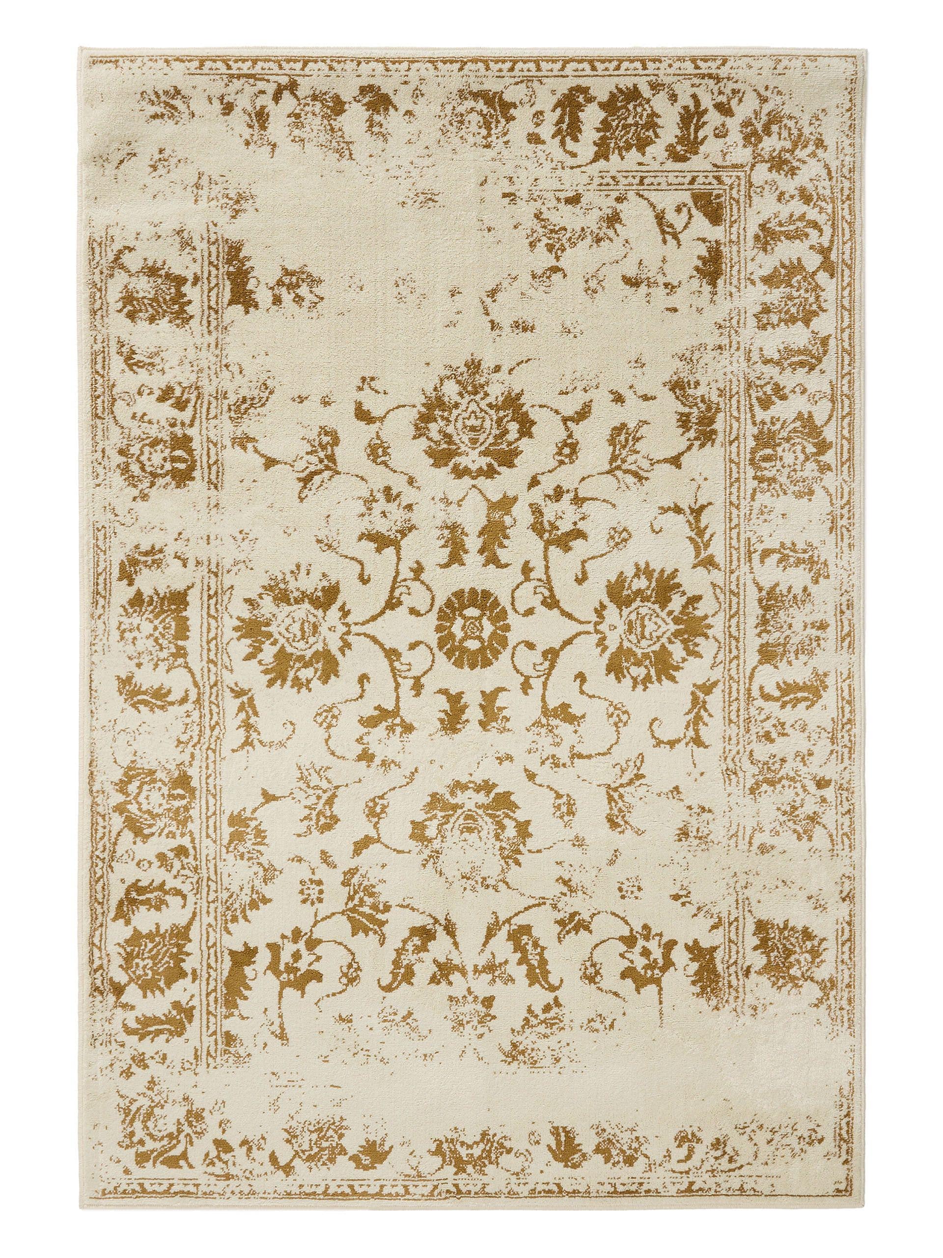 BENUTA - Tapis Suki crème/jaune 60x120 cm | Leroy Merlin