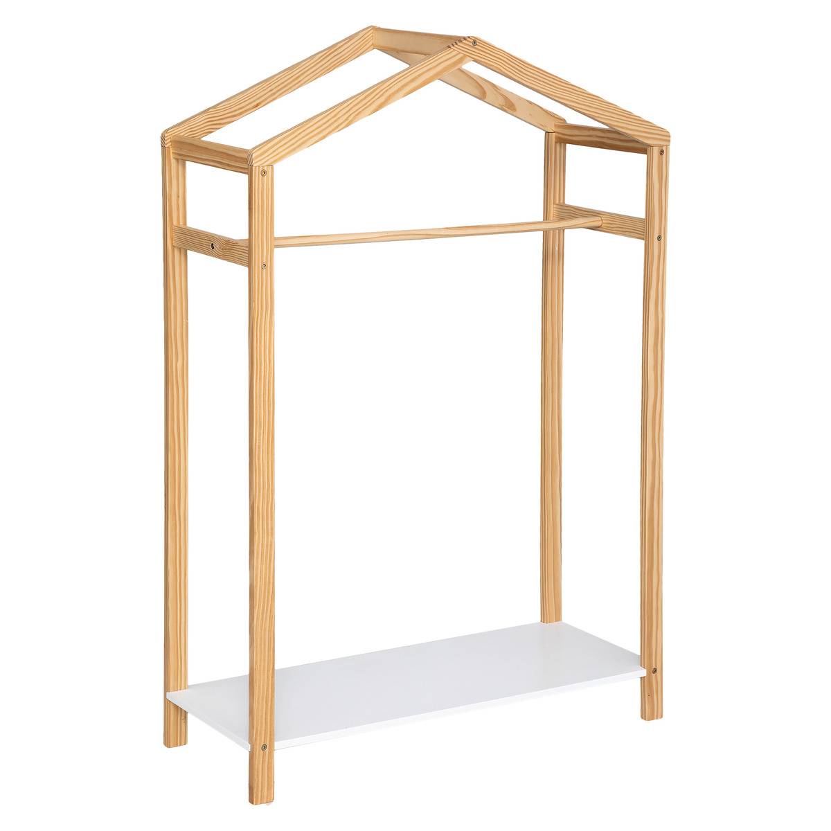 Portant à vêtements enfant "Maison" - bois - blanc 34x104 cm ...
