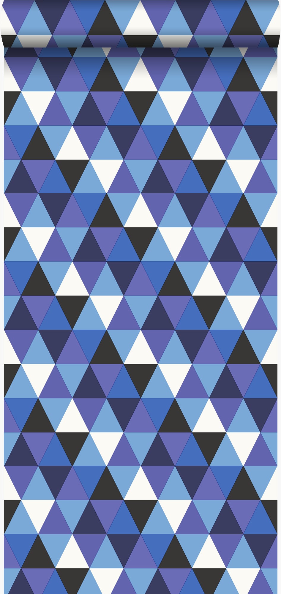 Papier peint triangles bleu - 53 cm x 10.05 m - Origin Wallcoverings ...