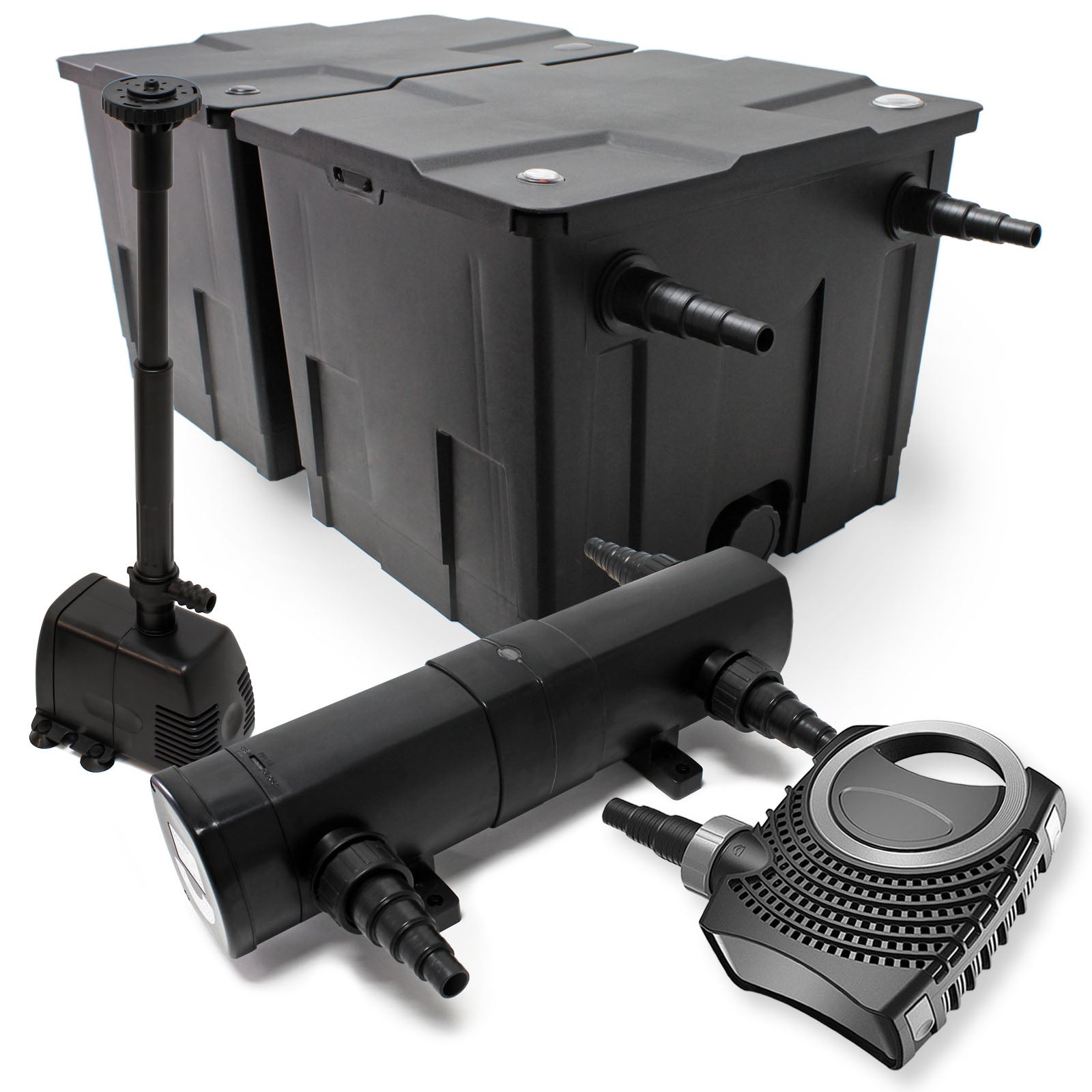 Kit filtro estanque Filtro Biológico 60000l clarificador UVC 18W 80W ...