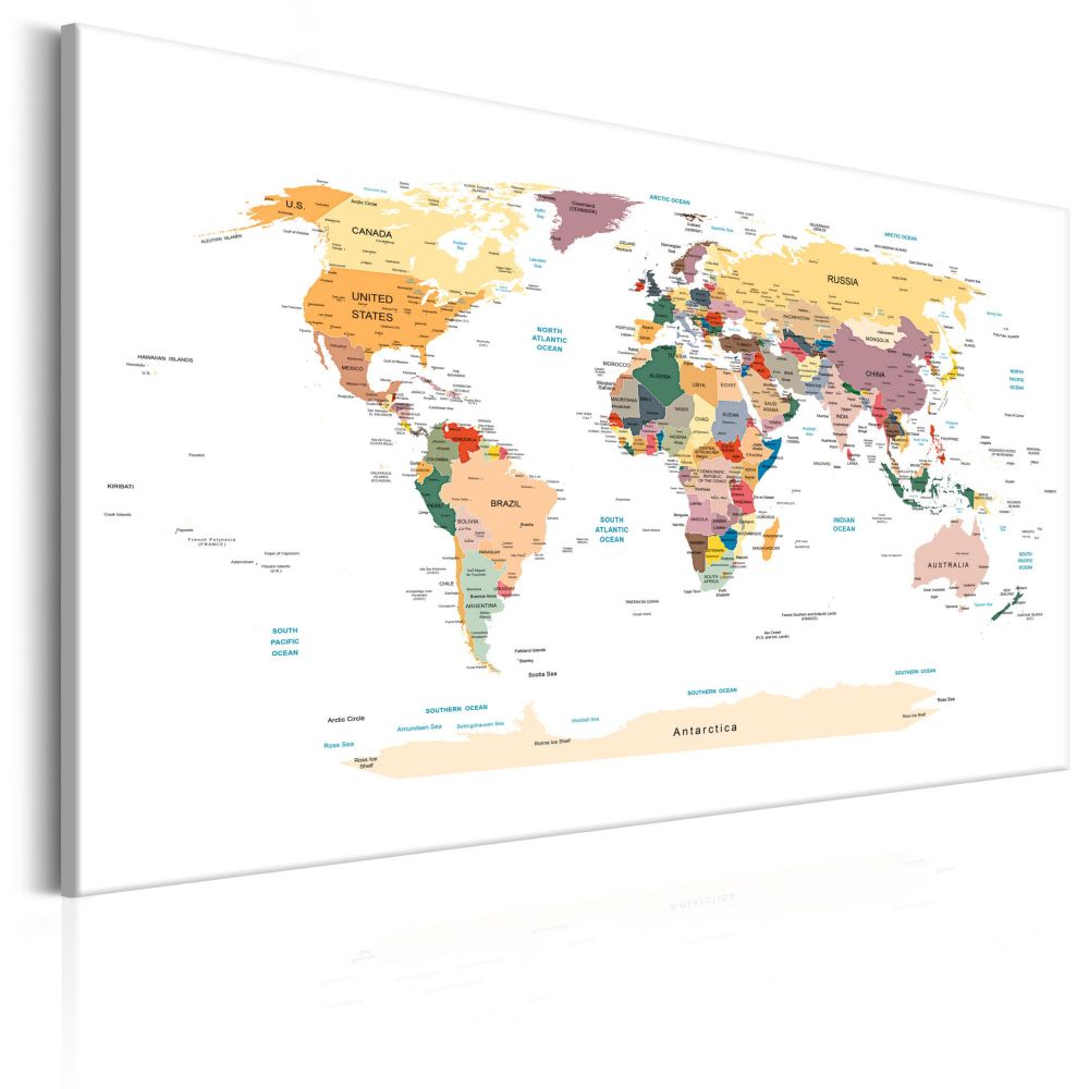 Tableau - World Map: Travel Around the World 60x40 Artgeist cm | Leroy ...