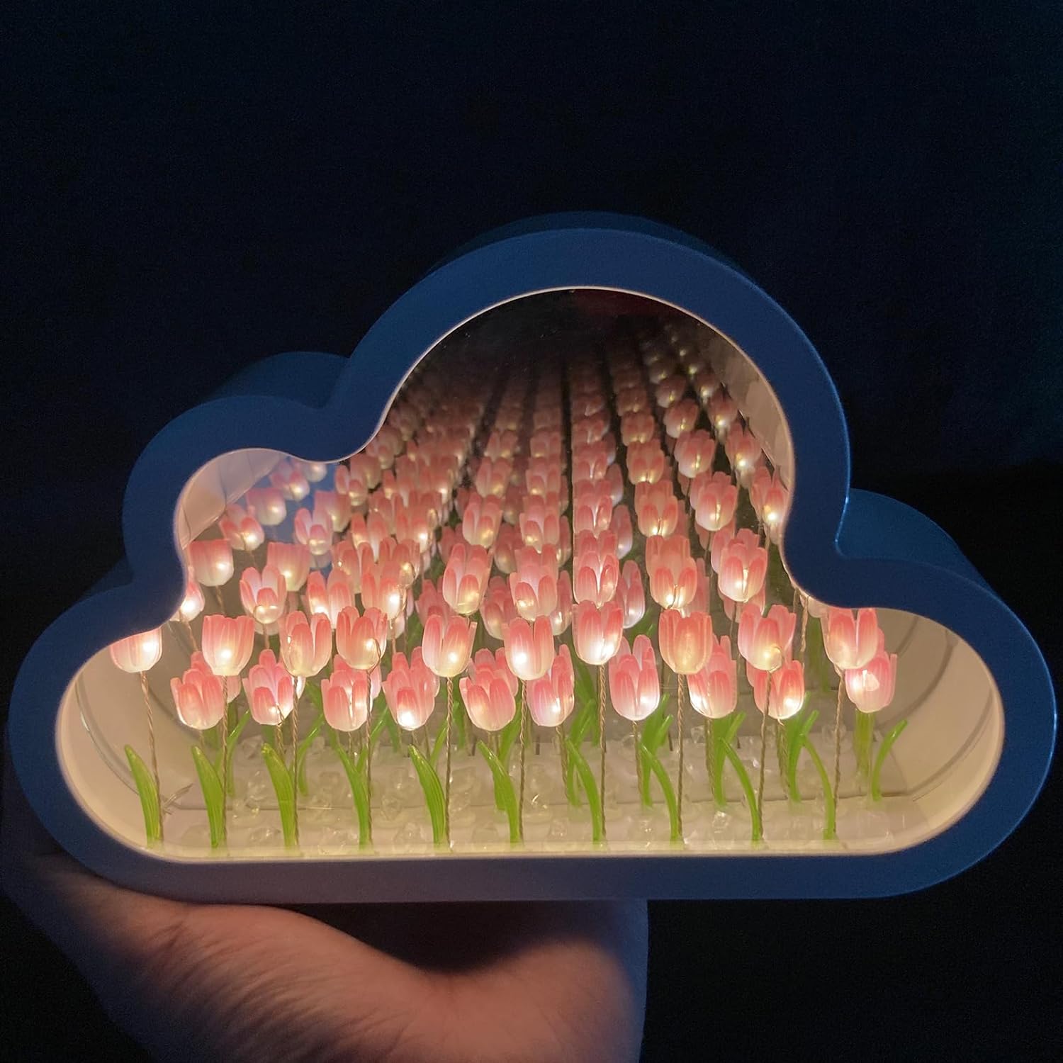 Veilleuse tulipe, lumière miroir nuage, veilleuse, lampe de chevet ...