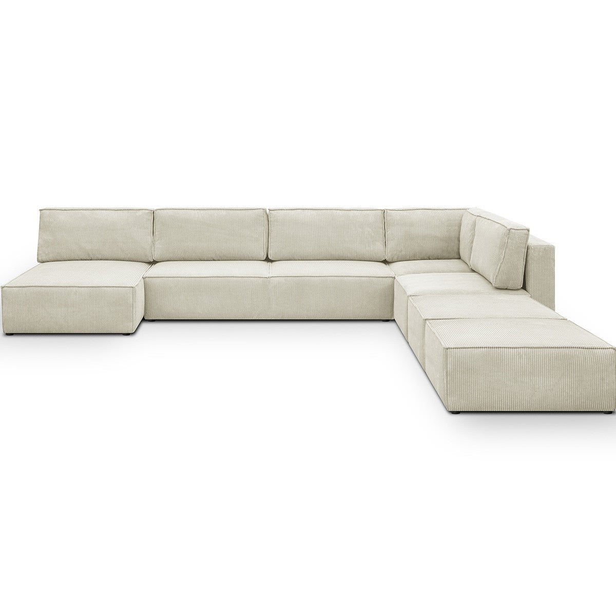 Canapé d'angle à droite panoramique convertible modulable 8 places avec ...