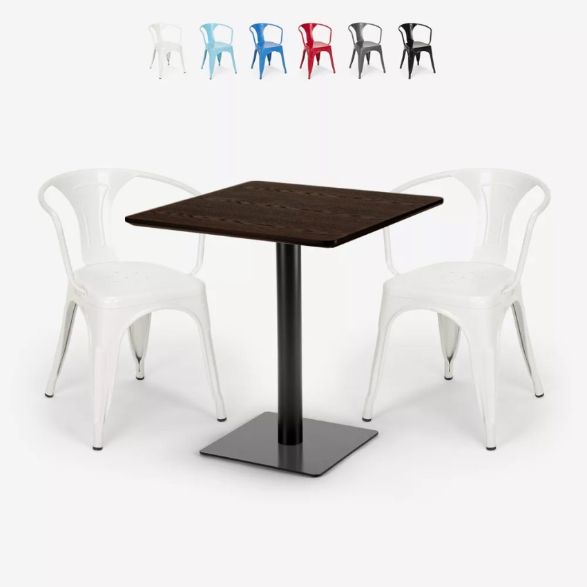 Ensemble 2 chaises style et table horeca 70x70cm bar restaurants ...