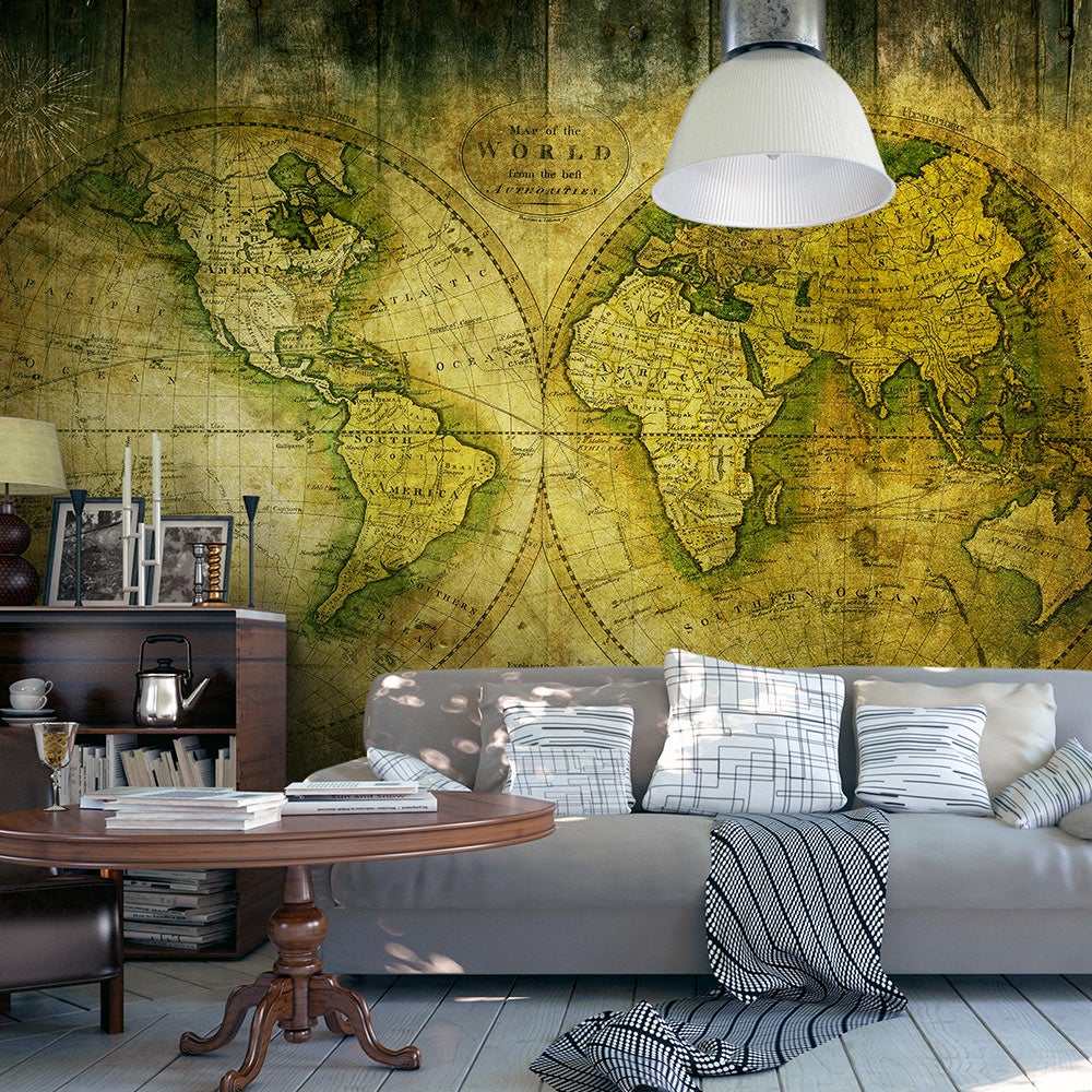 Papier Peint Panoramique Carte Du Monde