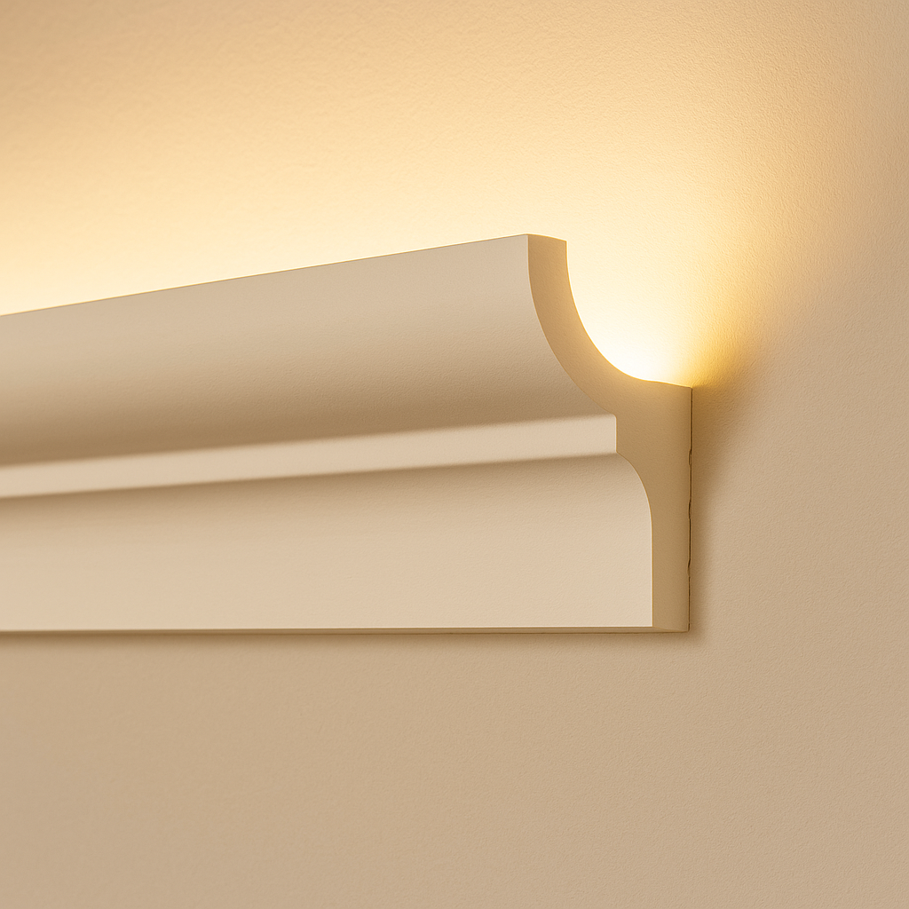 Modanatura 2m per led in duropolimero effetto luce indiretta ...