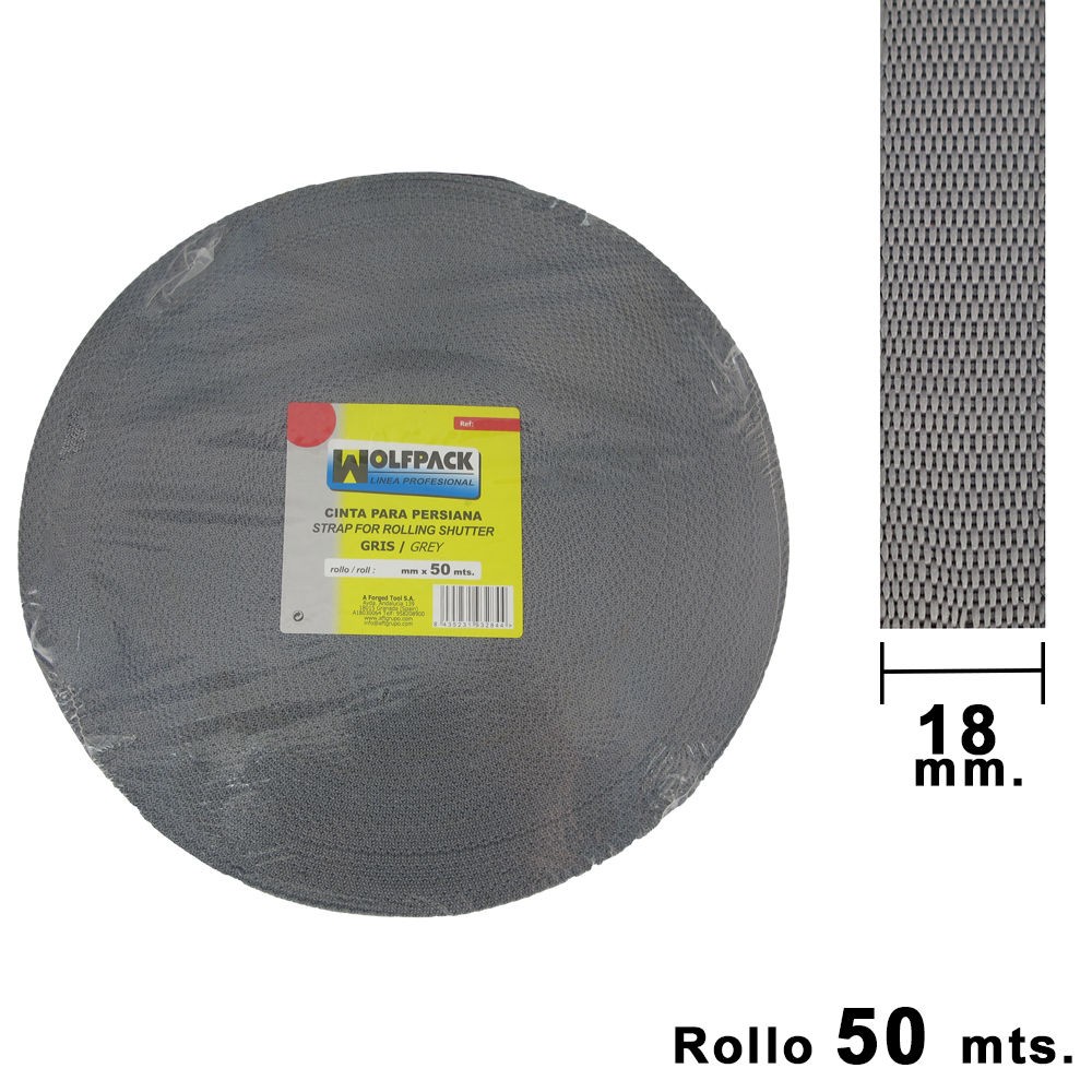 TAPE roller shutter WOLFPACK grey 18 mm. RO.50m | Leroy Merlin