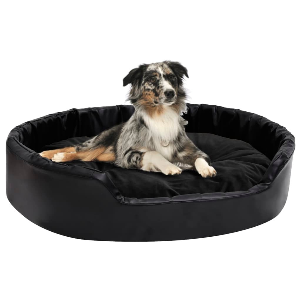 Lit pour chiens | Lit pour animal Noir 90x79x20 cm Peluche et ...