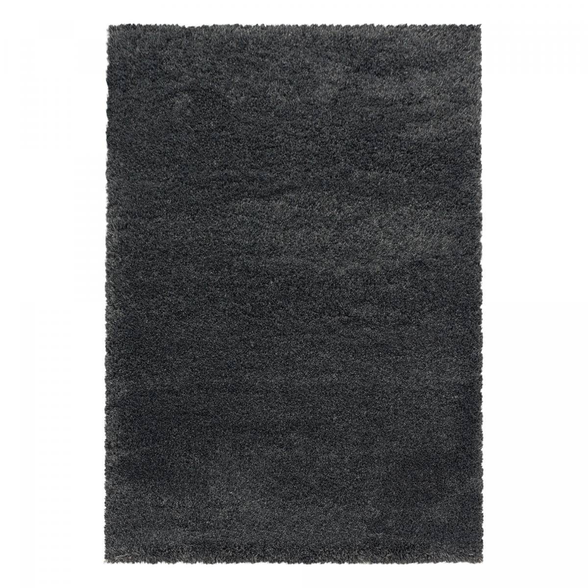 Tapis longs poils shaggy Ø120cm rond tissé gris motif uni UNI B | Leroy Merlin