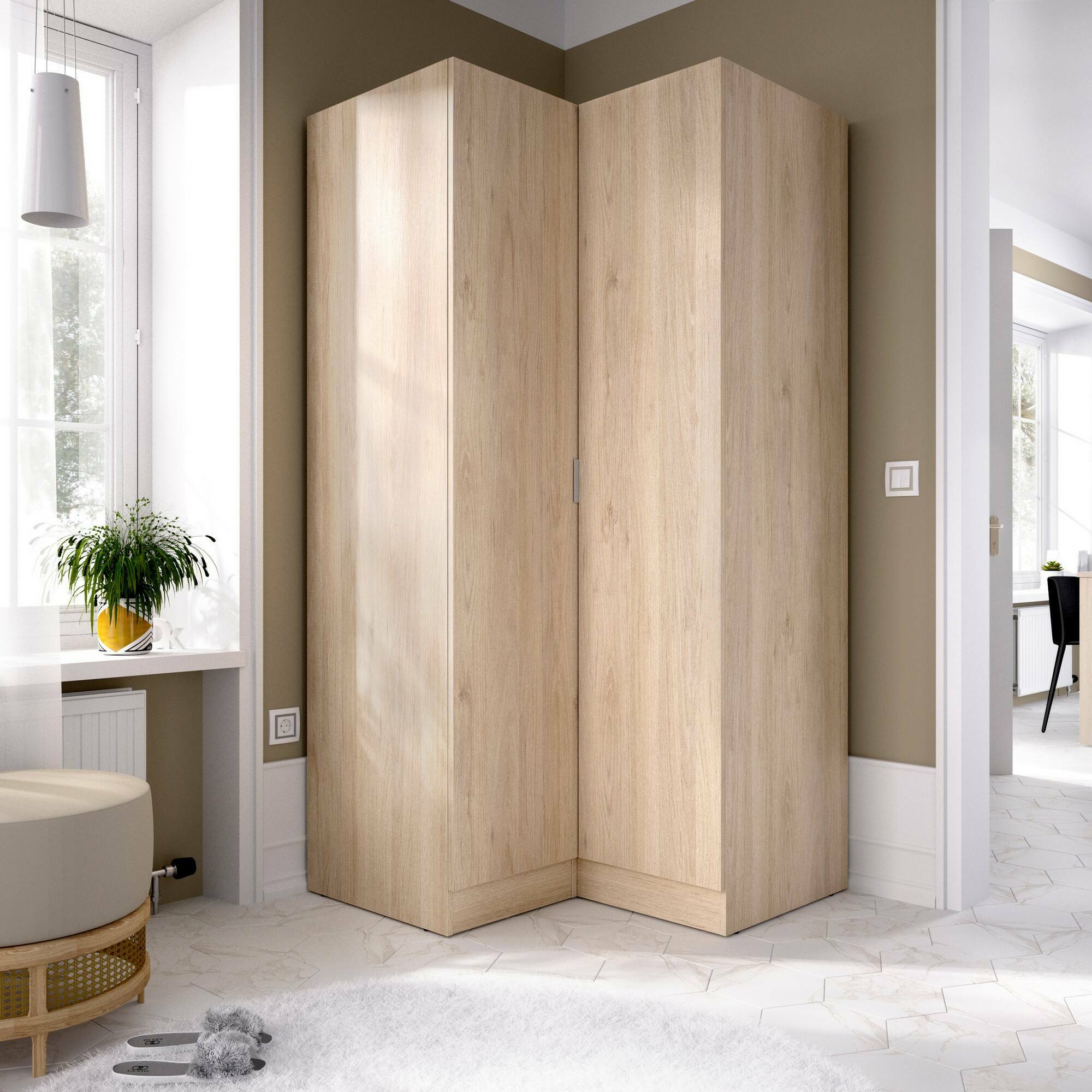 Garde-robe 2 portes Elgon, Armoire d'angle pour chambre à coucher ...
