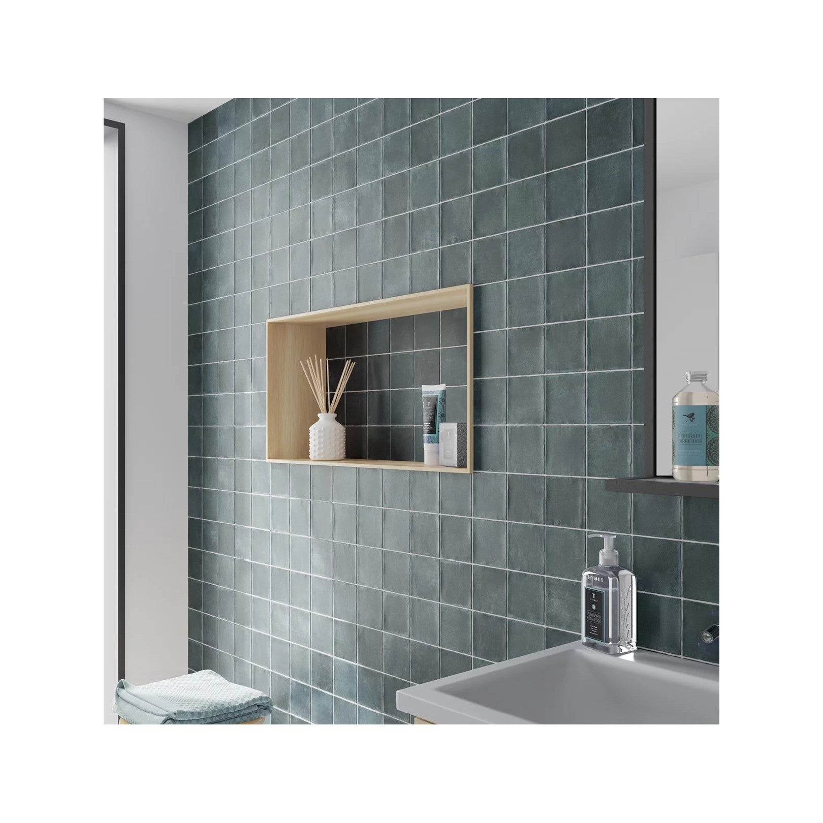 Carrelage mural faïence effet zellige ARGILE 10x10 cm boîte de 0.50 m2 ...