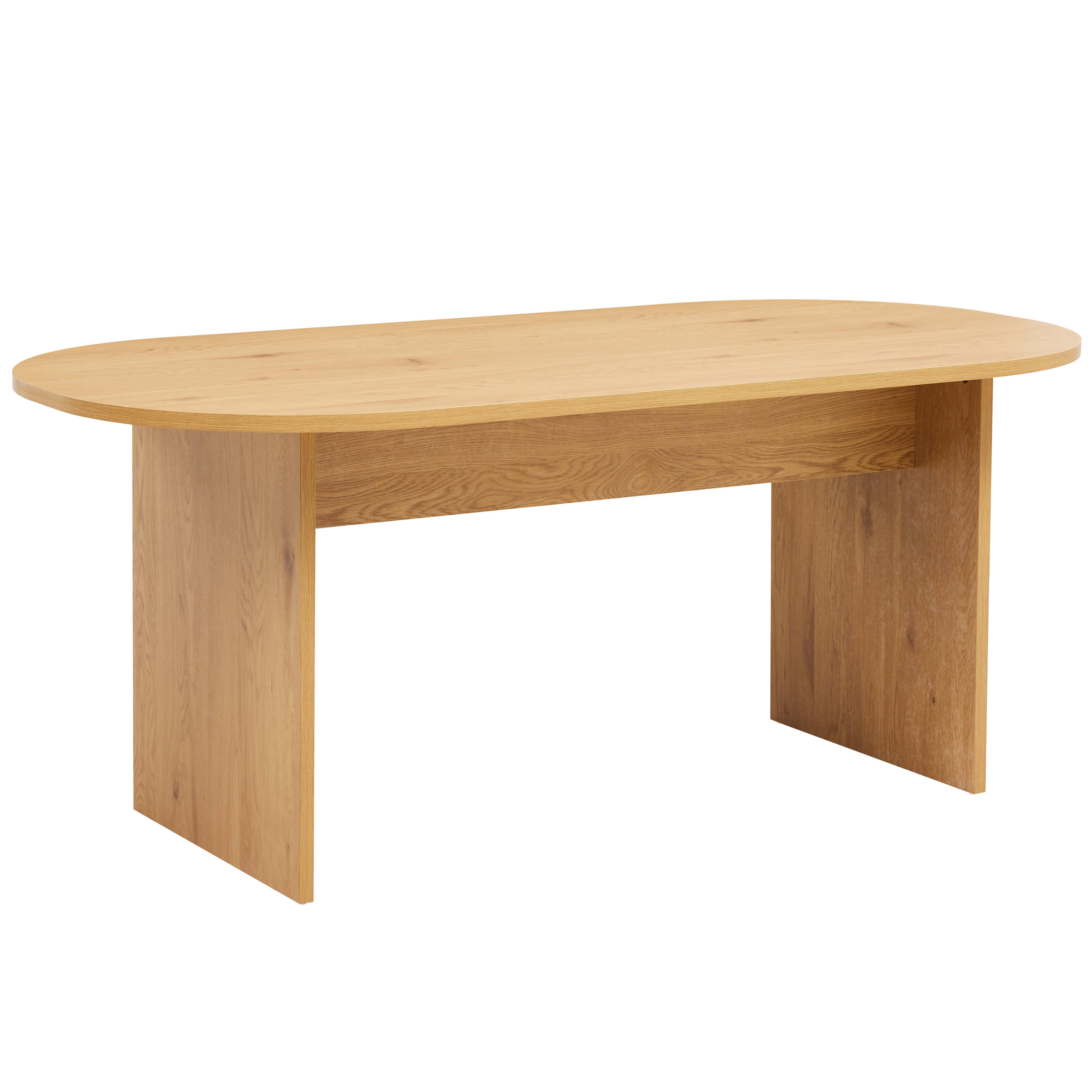 Table à manger ovale en mélaminé bois 8 places | Leroy Merlin