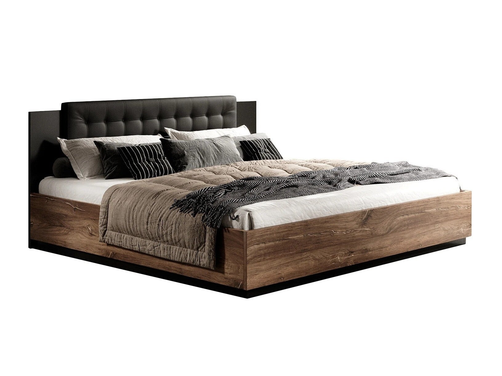 Letto Felelie 110, Doppio, Marrone, 160x200, Truciolare laminato, Reti ...