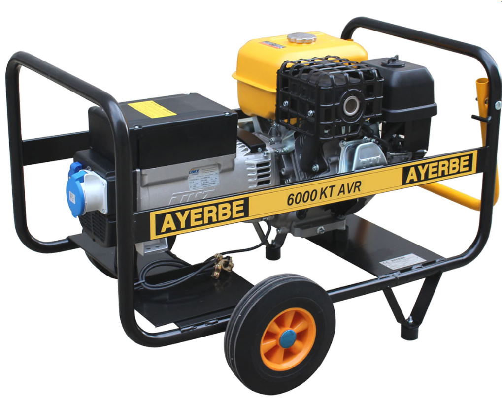 Groupe électrogène AY-6000-KT-MN-AVR - Monophasé 230V - Essence - 5.6 KW 7 KVA - Démarrage ...