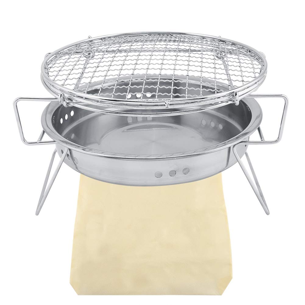 Mini barbecue portable en acier inoxydable pliable rond pour barbecue ...