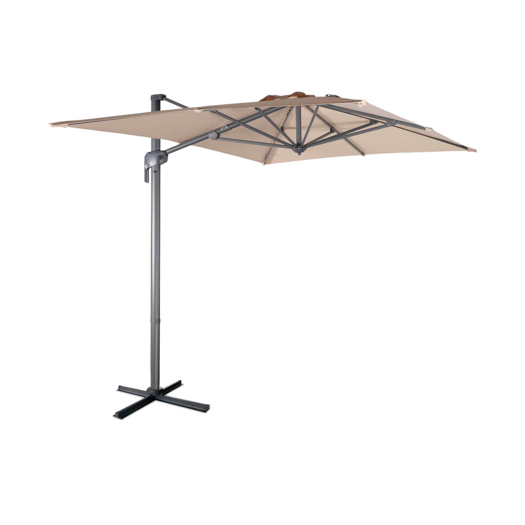Parasol déporté rectangulaire 2x3m - Antibes - Beige - Parasol excentré ...