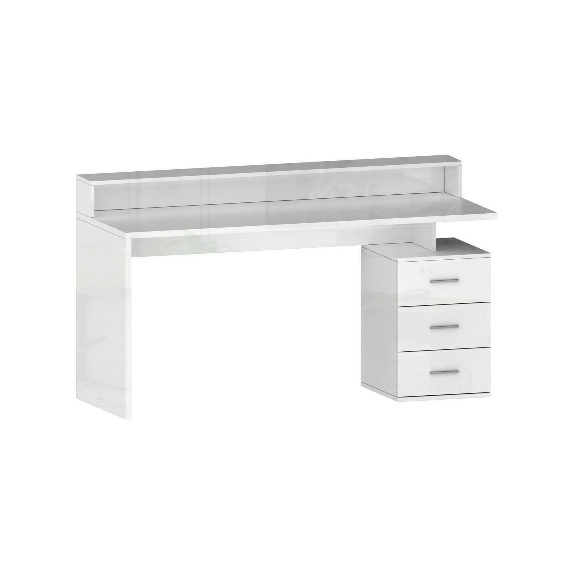 Bureau Alexandre, Bureau avec plateau et lampes LED, Bureau polyvalent, Bureau gain de place ...
