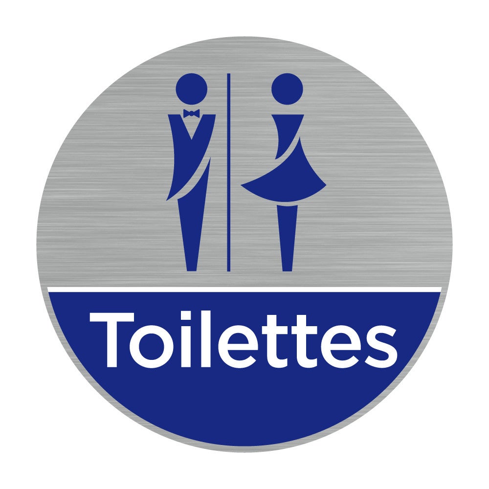 Pictogramme Toilettes mixtes Diamètre 83 mm Matière Adhesif | Leroy Merlin