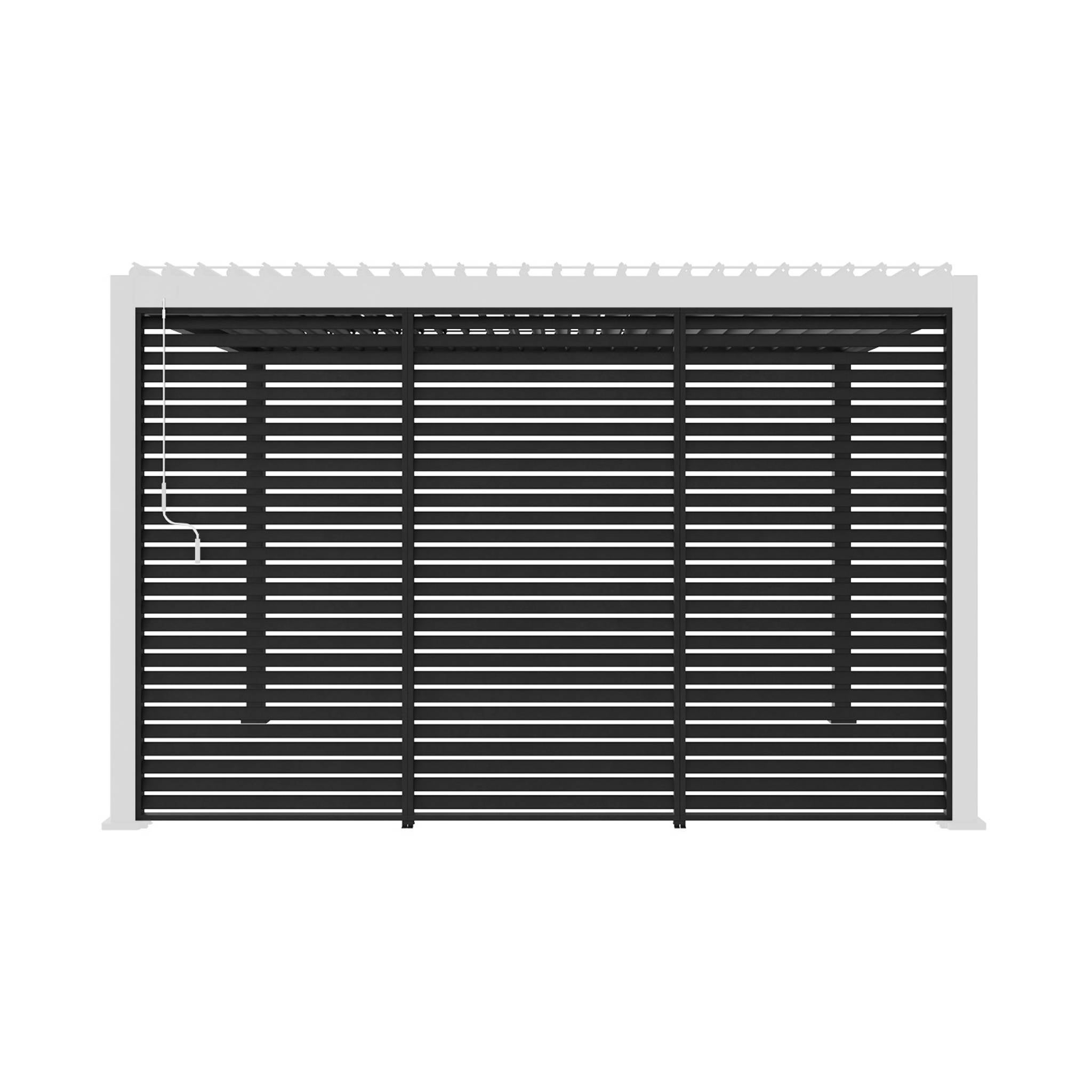 Lot de 3 persiennes anthracite 130cm pour pergola bioclimatique ...