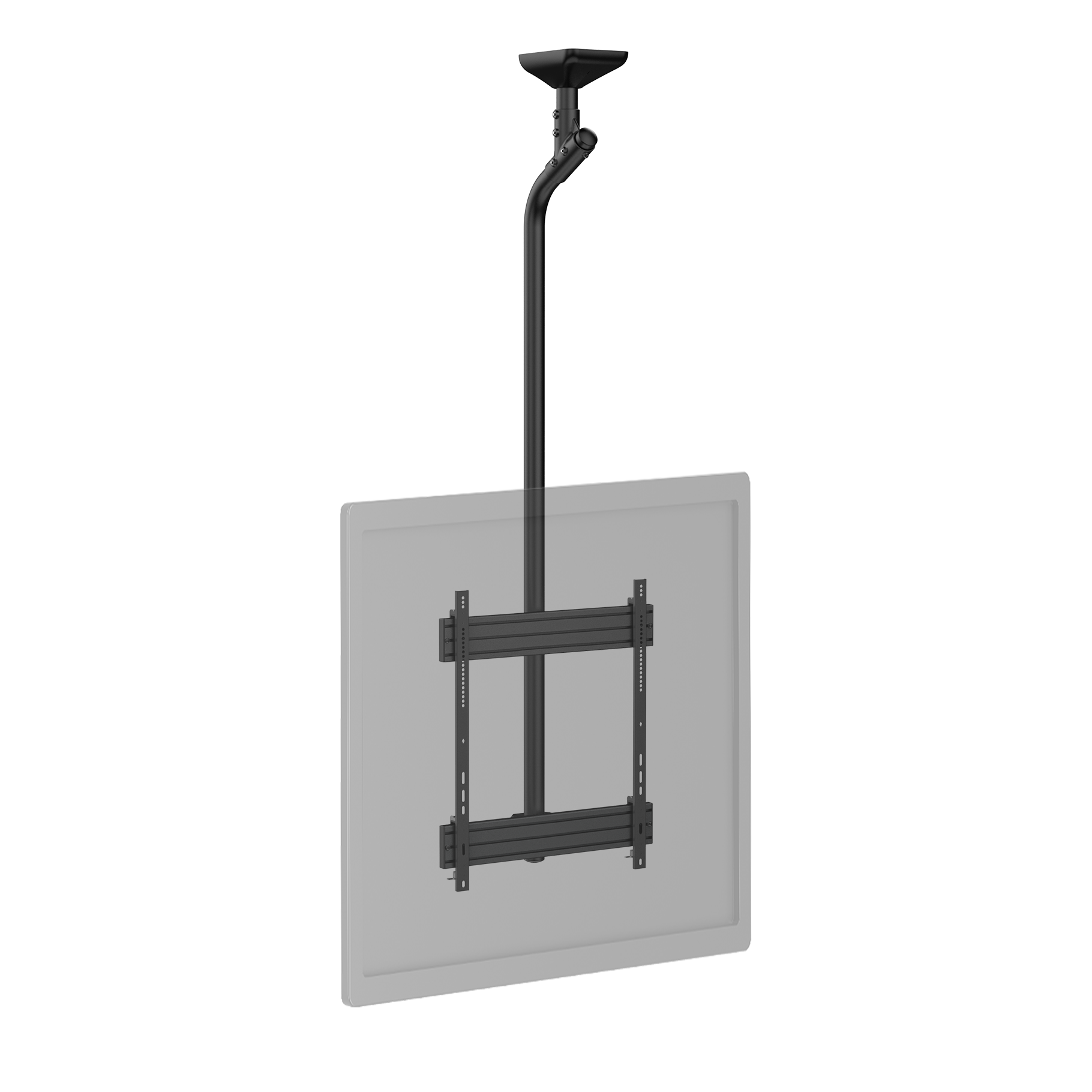 KIMEX - Support TV plafond 1 écran mode portrait 65''- 75'' Hauteur 225 ...