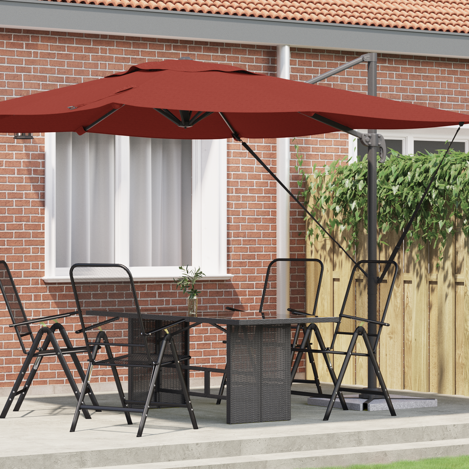 Parasol de Terrasse Terracotta Polyester Grand | Leroy Merlin