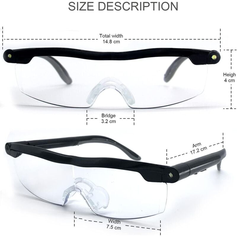 Lunettes de Lecture - Loupe de Vision puissante avec lumière LED ...