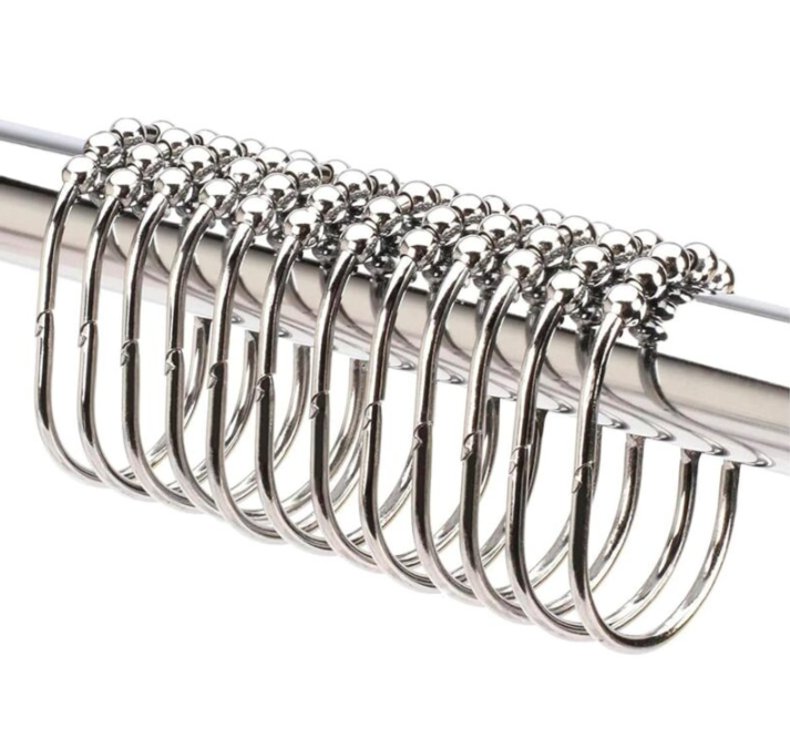 12PCS-Ensemble D' Anneaux Accroche Rideau Crochets De Rideau De Douche ...