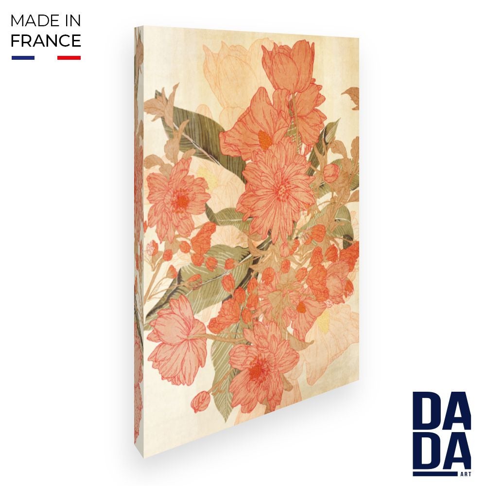 Toile Fleurs dessinées / 50x70cm / Fabriqué en France / DADA ART ...