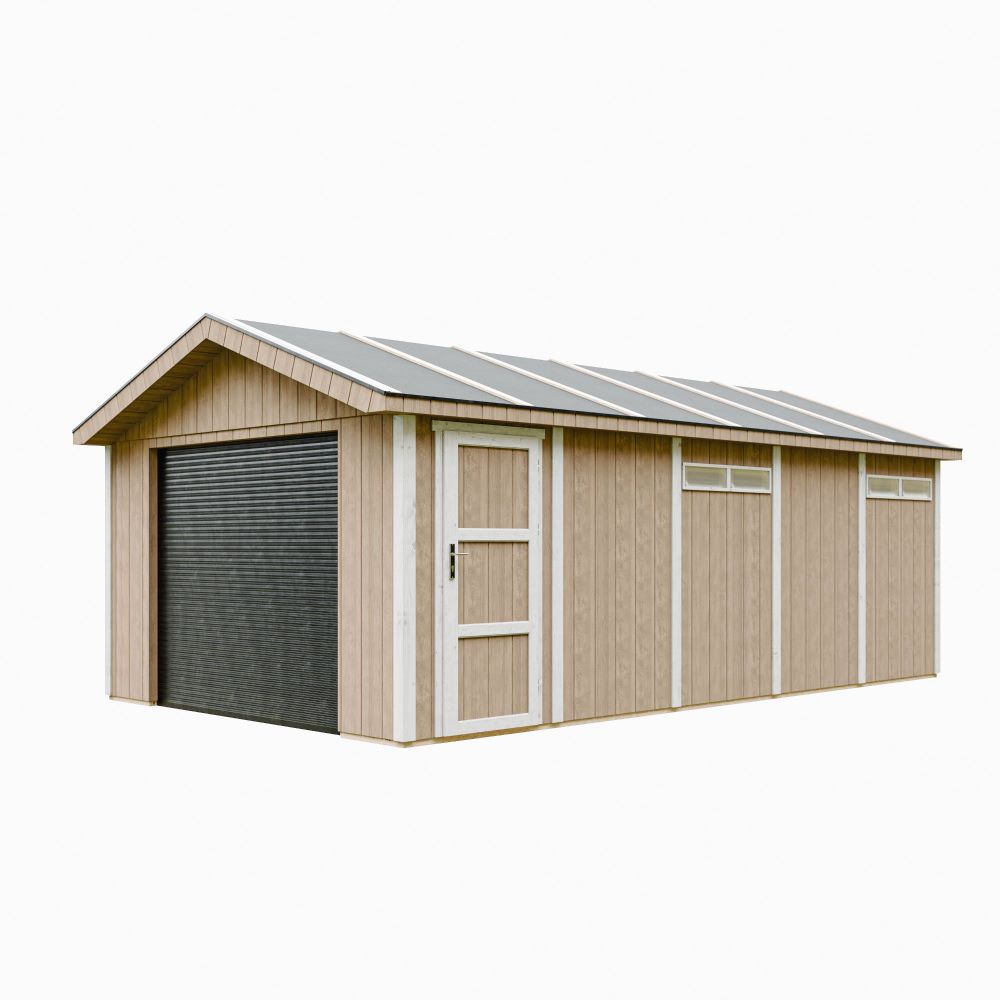 Garage di qualità premium 21 m²- L378xL648 cm- Timbela M992B-TERRA ...