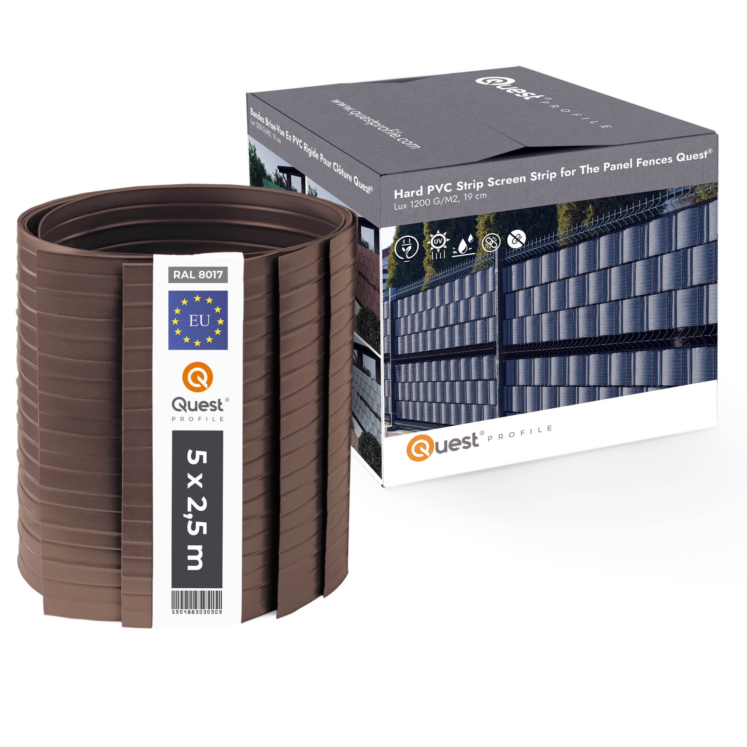 QUEST Bandes Brise-Vue PVC rigide pour clôture double fil, protège du ...