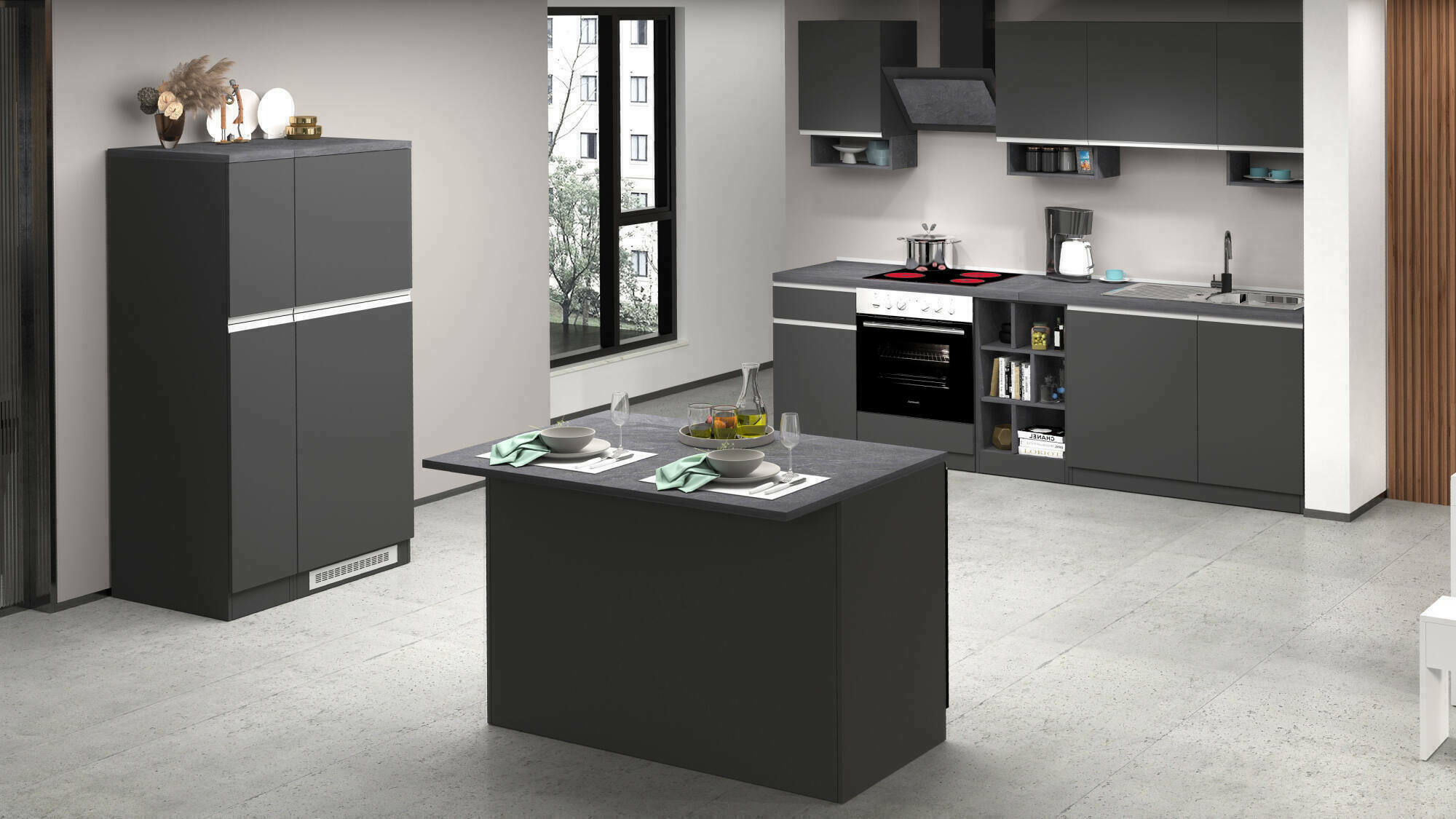 Cocina completa Armand, Set con despensa, Mueble cocina, Kit de bloques ...