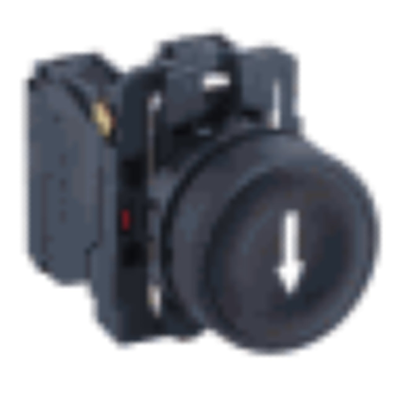 Bouton-poussoir noir d=22 retour à ressort encastré noir flèche bas 1no ...