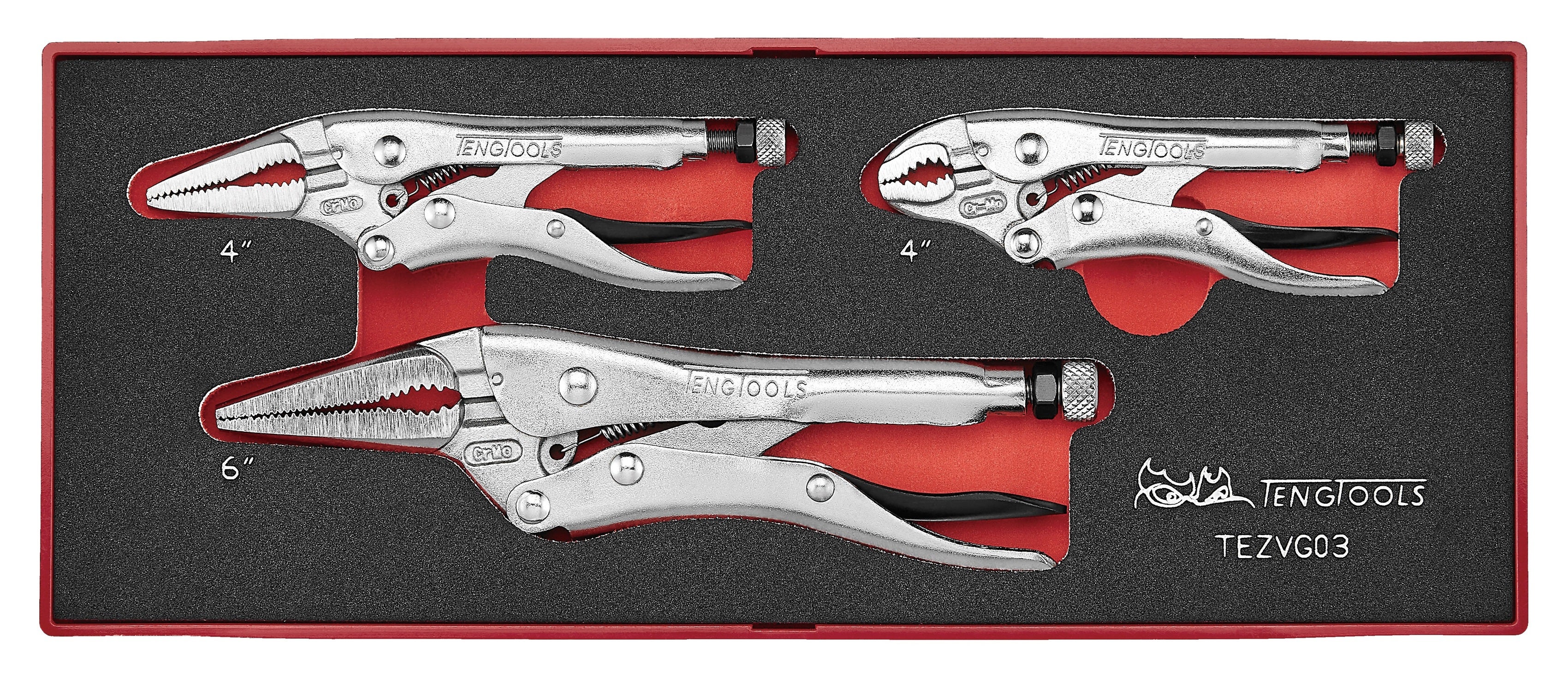 Jeu de pinces grip Foamx2 tray 3 pièces Teng Tools TEZVG03 | Leroy Merlin
