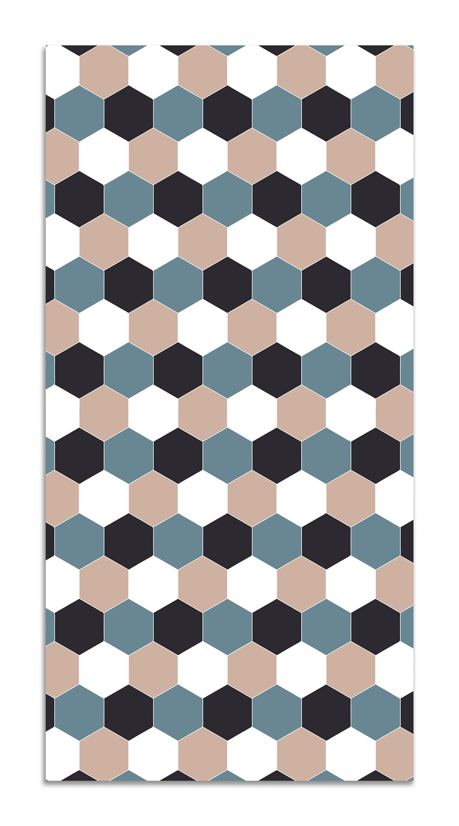 Panorama Tapis du Sol - Modèle Mosaïque Hexagones de Ton Bleu 80x200 cm ...