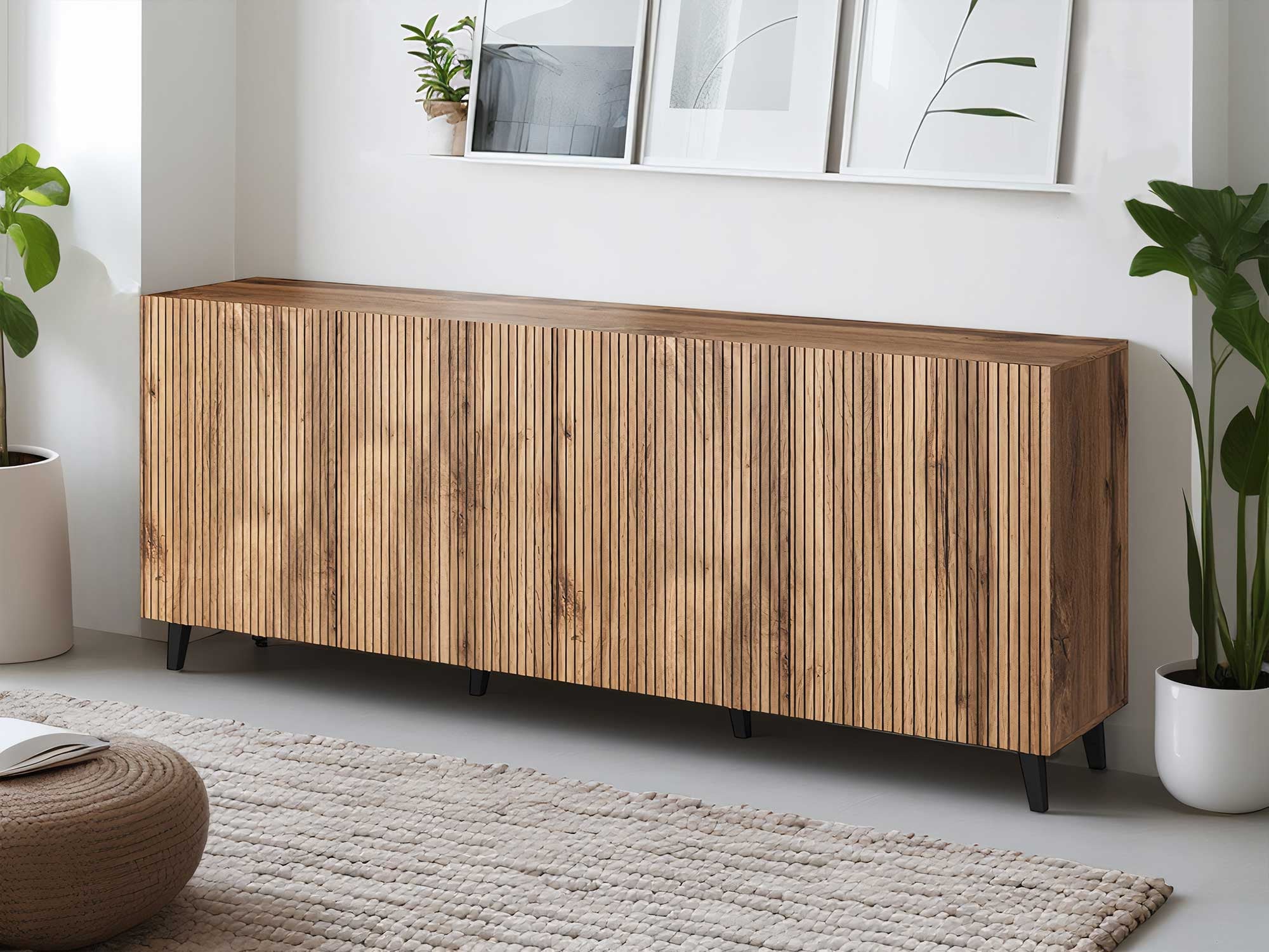 Buffet bas contemporain 200*40*82 cm bois - COME - Best Mobilier ...