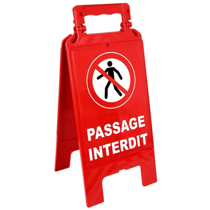 Chevalet d’interdiction rectangulaire Passage interdit 600x275mm NOVAP ...