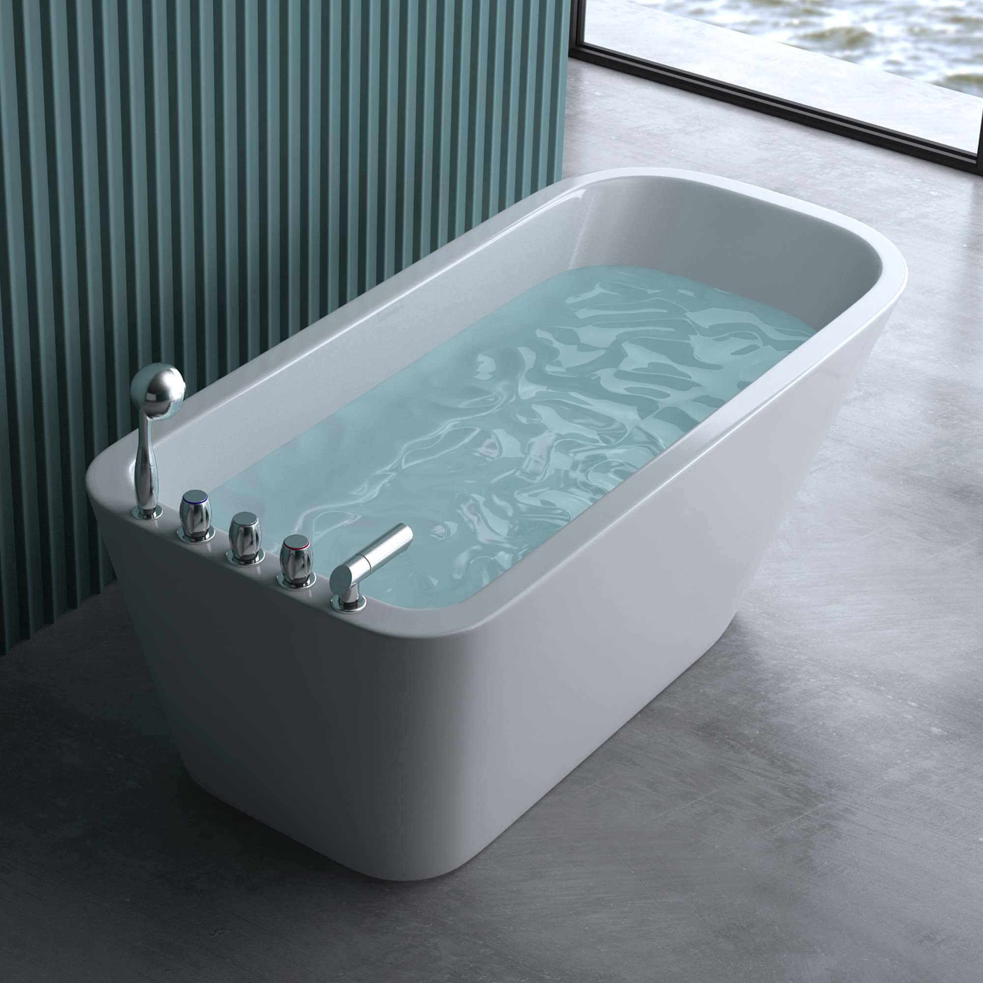 Doporro Baignoire îlot Ovale 170cm Blanc Vicenza604 Acrylique avec ...