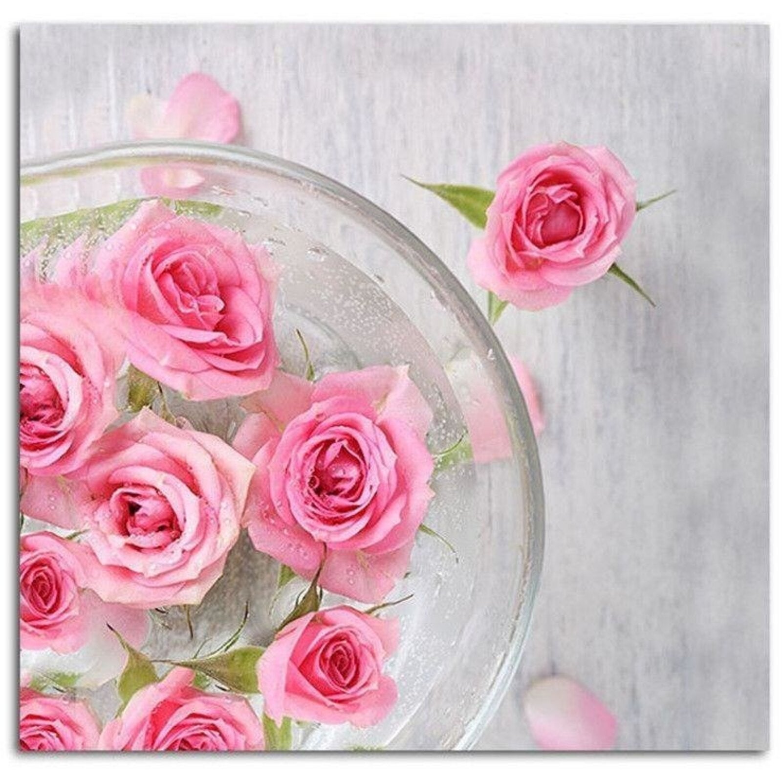 Tableau roses dans l'eau - 80 x 80 cm | Leroy Merlin