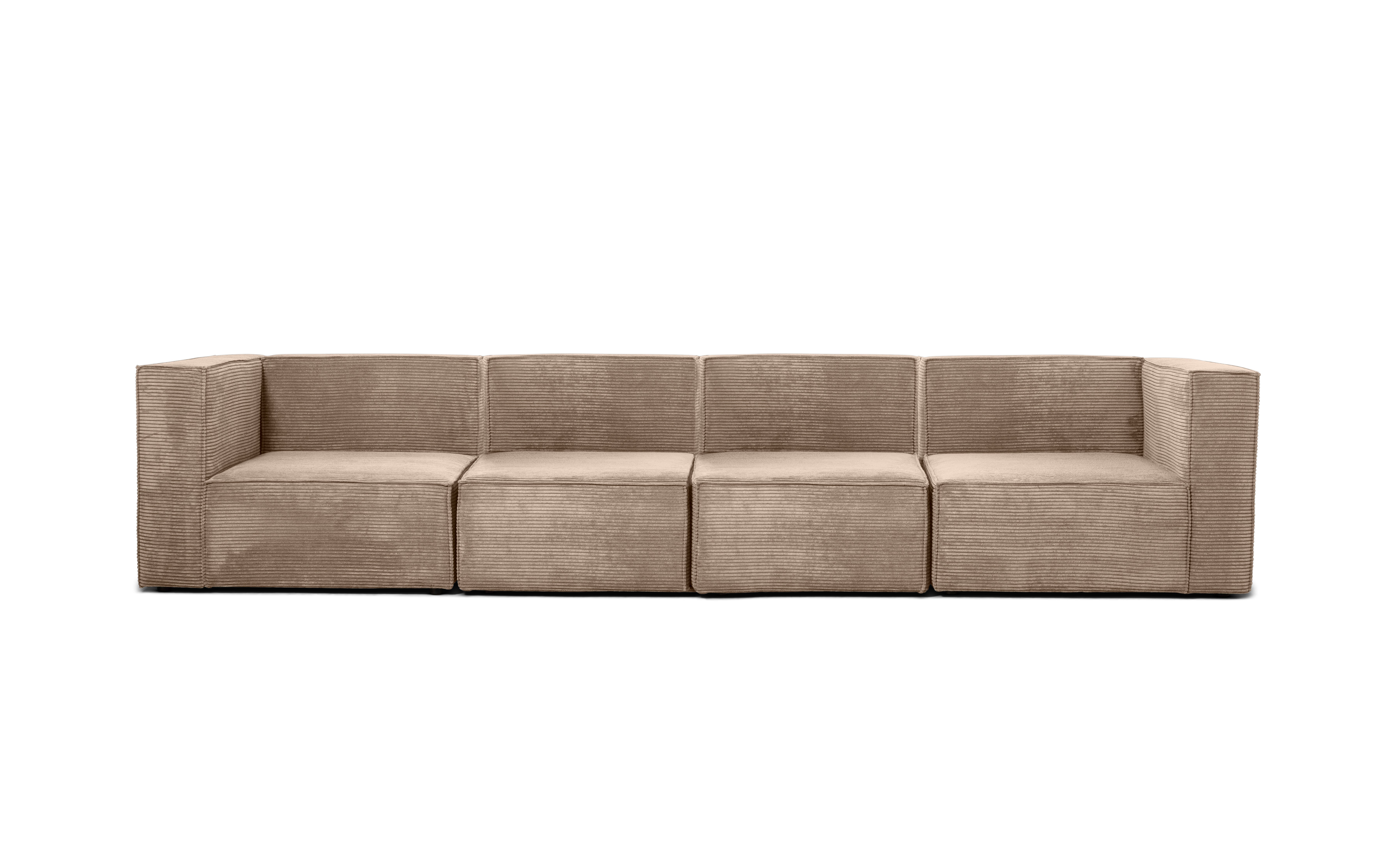 Sofa 4 plazas Chaiselongue tapizado pana piedra HARPER | Leroy Merlin