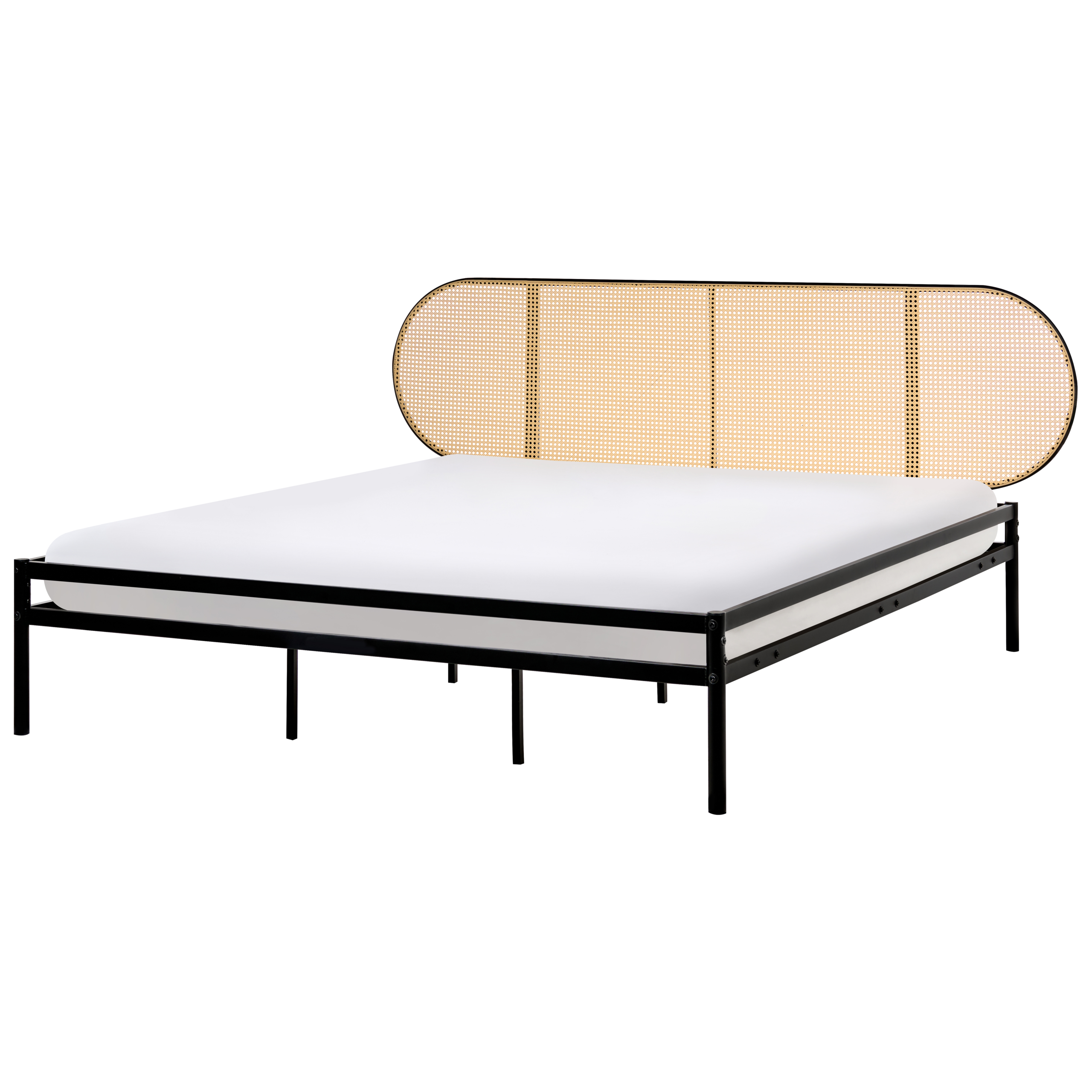 Lit avec sommier Polyrotin BOULIN 180 x 200 cm Noir | Leroy Merlin