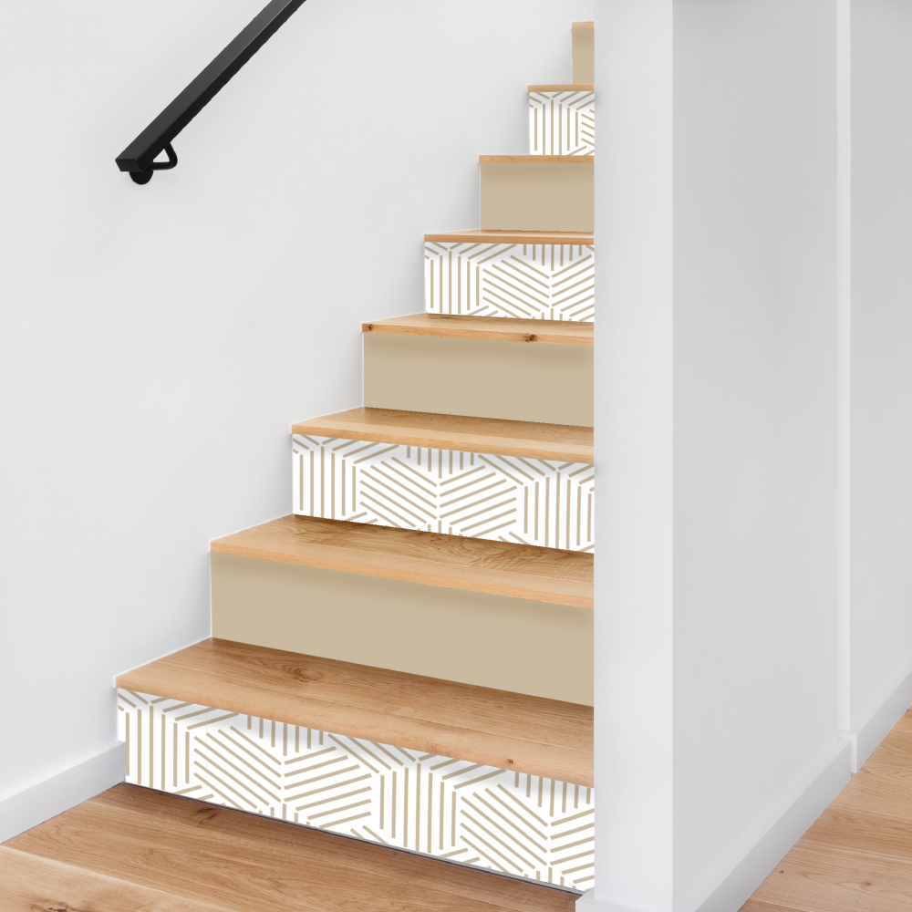 Contremarche PVC adhésivé LEA - Art Déco Blanc - L100 x H15 cm (uni) à ...